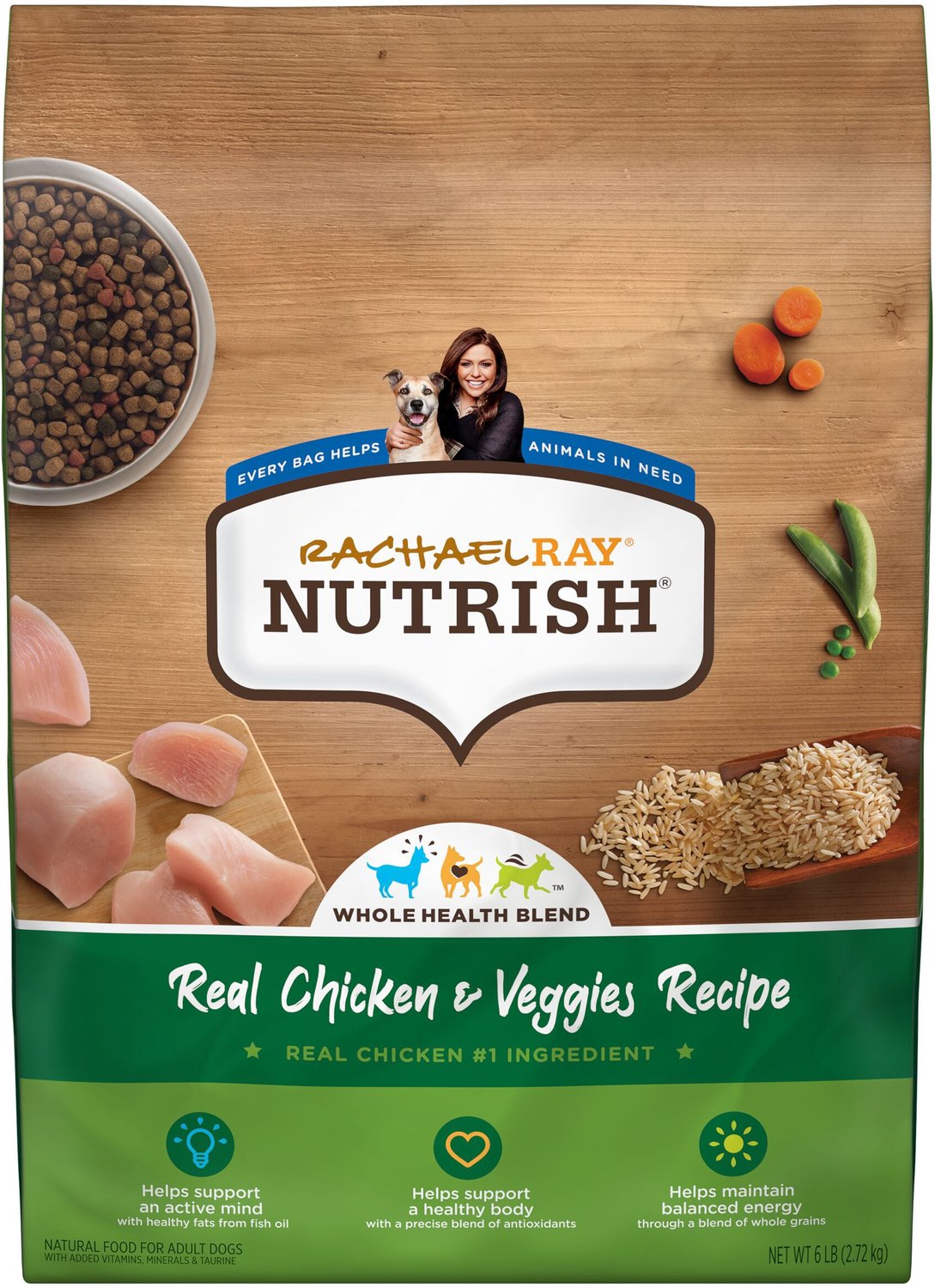 RACHAEL RAY NUTRISH Real Chicken & Veggies Recipe Dry Dog Food, 6-lb ...