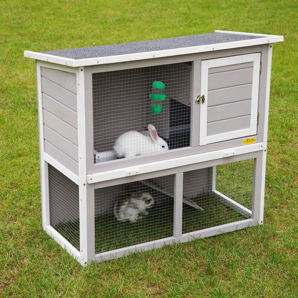 TRIXIE Natura Rabbit Hutch with Sloped Roof, Glazed Pine, Small - Chewy.com