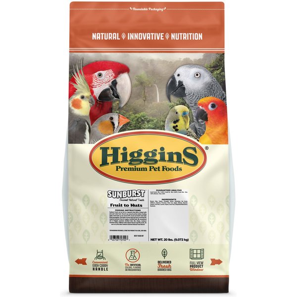 HIGGINS Sunburst Gourmet Treats Dried Fruits & Nuts Macaw & Conure Bird ...