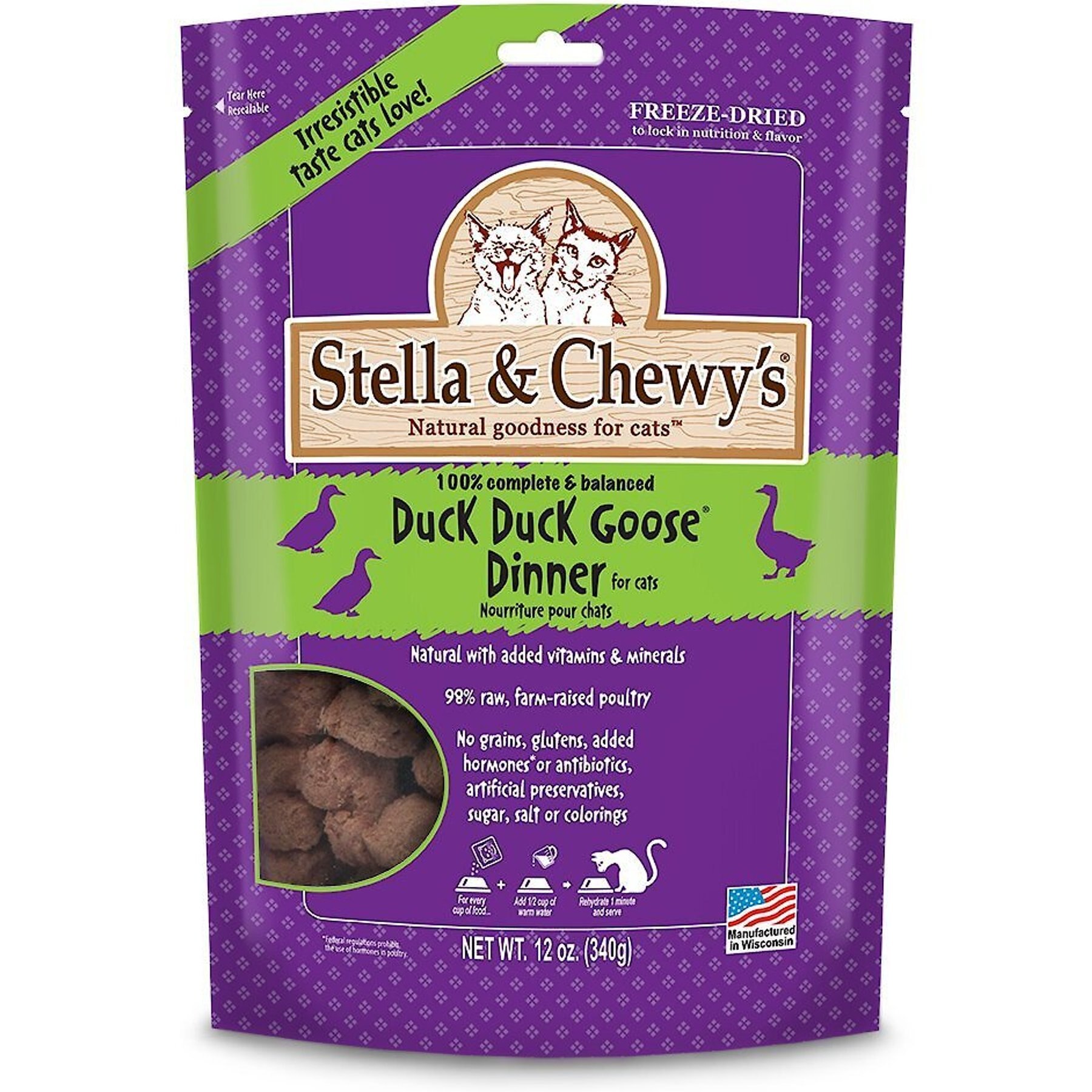 STELLA & CHEWY'S Duck Duck Goose Dinner Morsels Freeze-Dried Raw Cat ...
