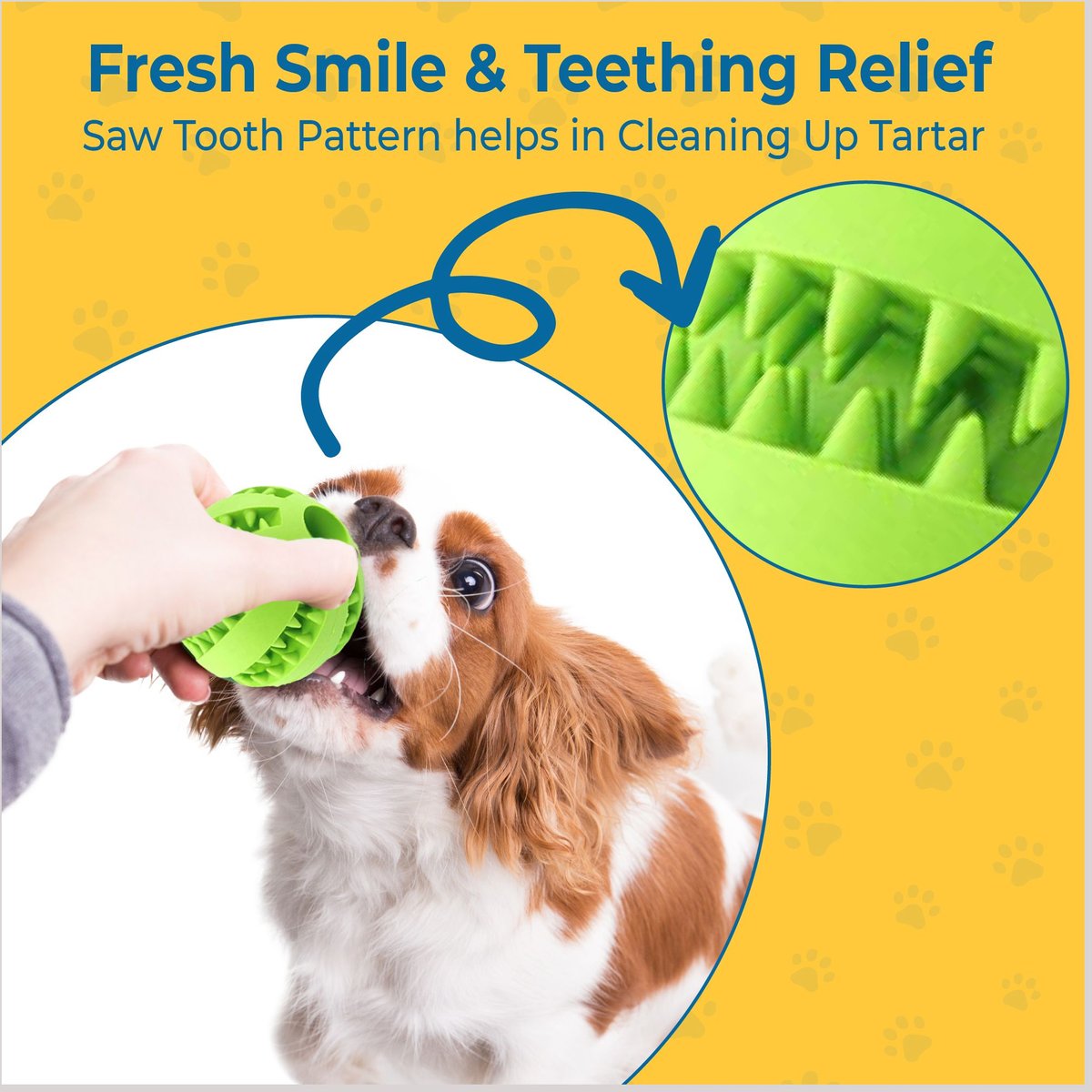 SUNGROW Interactive Chew Ball Treat Dispenser Dog & Cat Teething Toy, 2 ...