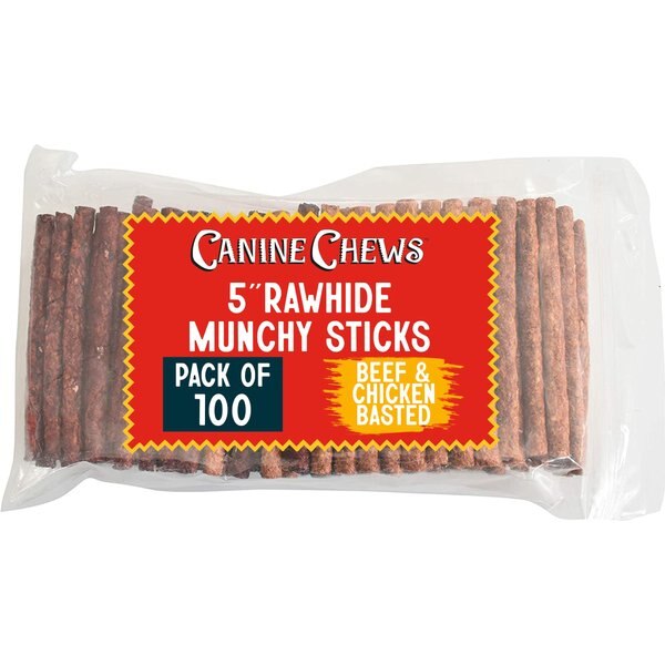 CANINE CHEWS 5-6-inch Premium Chip Rolls Natural Beef Flavor Dental Dog ...