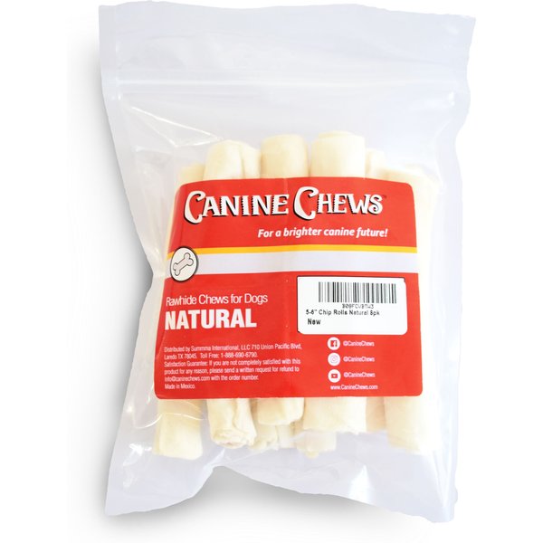 CANINE CHEWS 5-6-inch Premium Chip Rolls Natural Beef Flavor Dental Dog ...