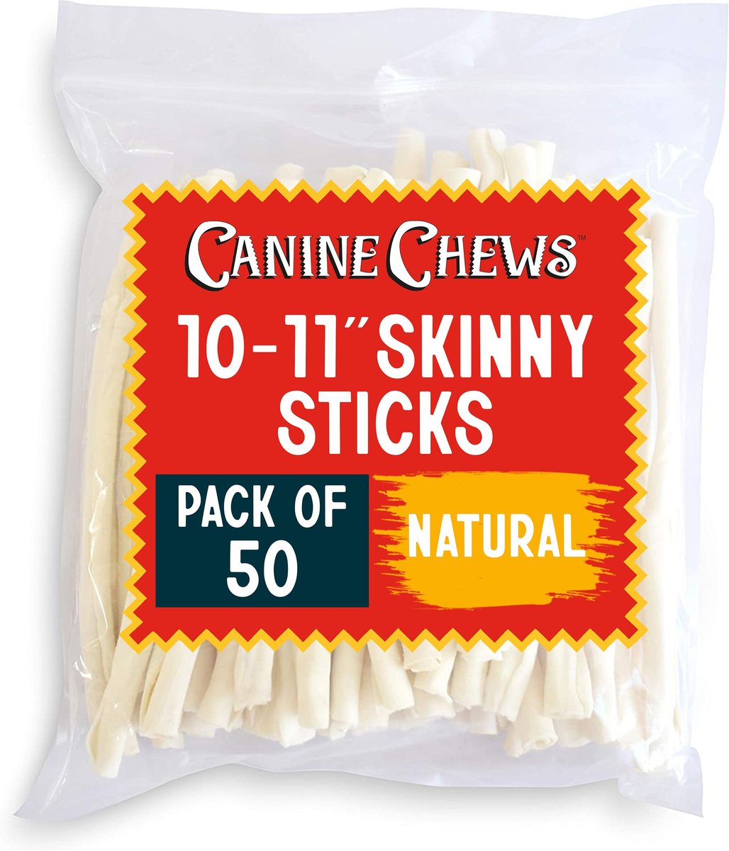 CANINE CHEWS 10-11-inch Retriever Skinny Stick Beef Flavor Dental Dog ...