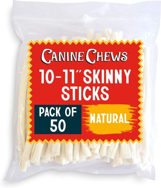 CANINE CHEWS 10-11-inch Retriever Skinny Stick Beef Flavor Dental Dog ...