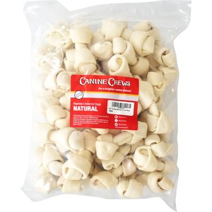 CANINE CHEWS 4-5-inch Long Lasting Knotted Beef Flavor Dental Dog Bones ...