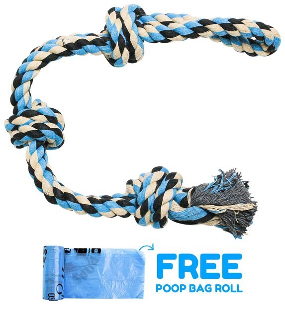 PACIFIC PUPS RESCUE Rope Tug Dog Toy, Large, Blue - Chewy.com