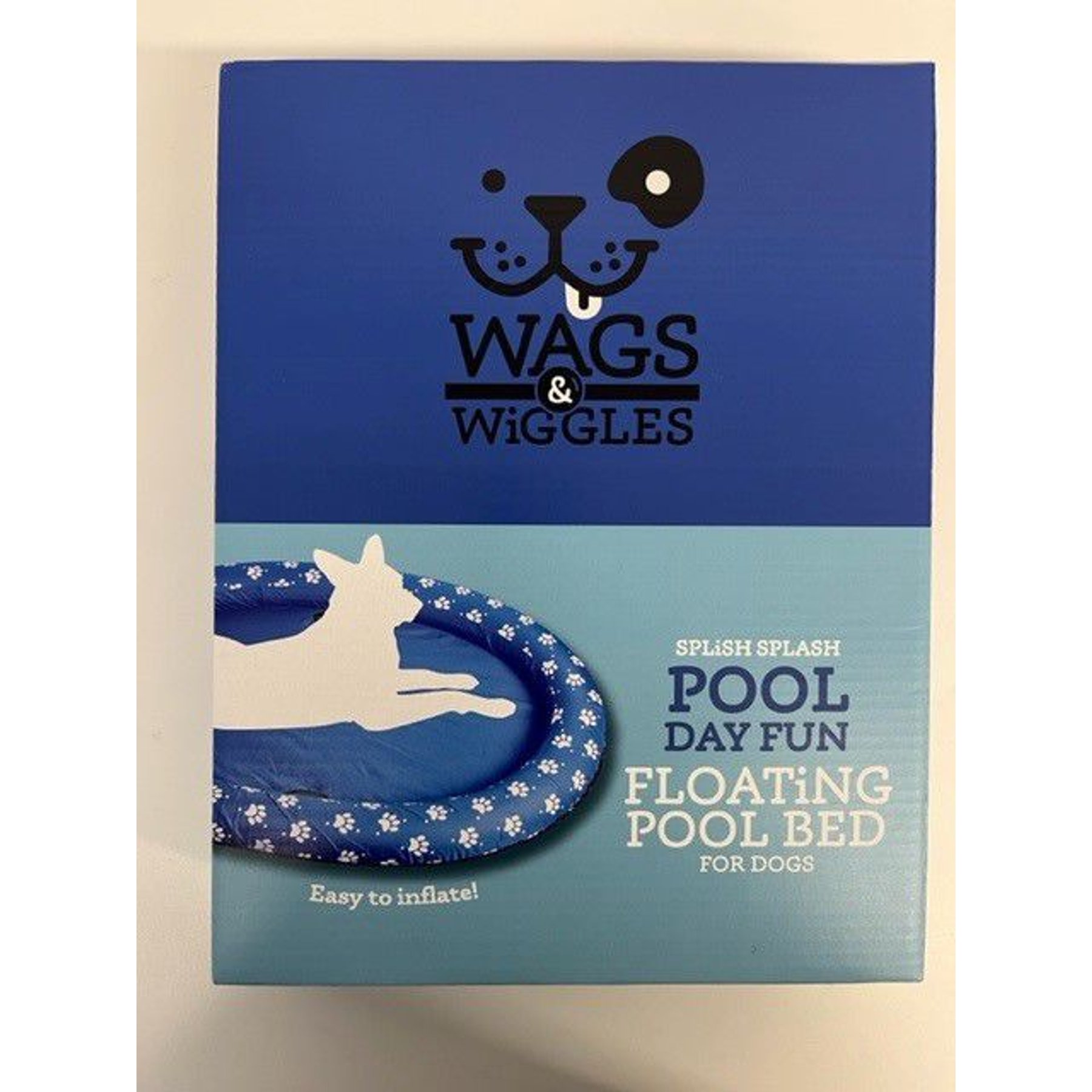 Discontinued - WAGS & WIGGLES Round Bone Floating Dog Bed, Blue - Chewy.com
