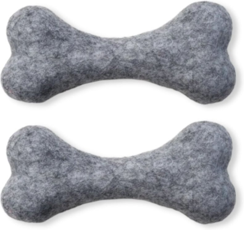 AWOO Felt Toy Bones Dog Toy, bundle of 2, Grey - Chewy.com