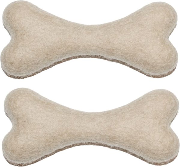 Out of Stock - AWOO Felt Toy Bones Dog Toy, bundle of 2, Oat - Chewy.com