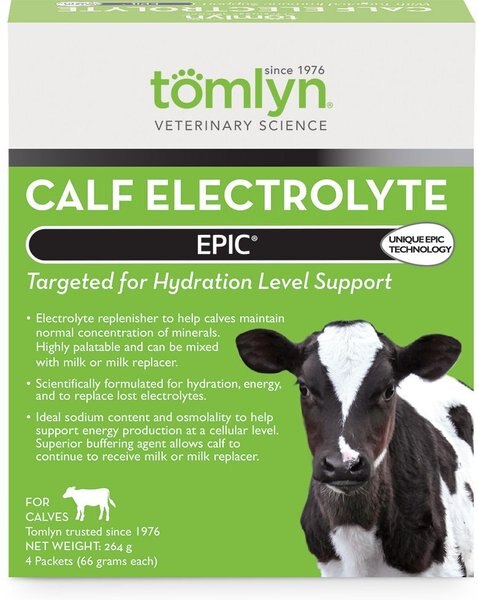 TOMLYN Epic Calf Electrolyte Cattle Supplement, 66-gm, 4 count - Chewy.com