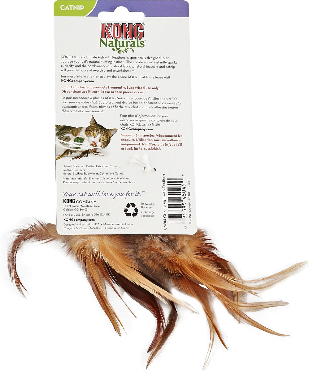 KONG Crinkle Fish Cat Toy, Color Varies - Chewy.com