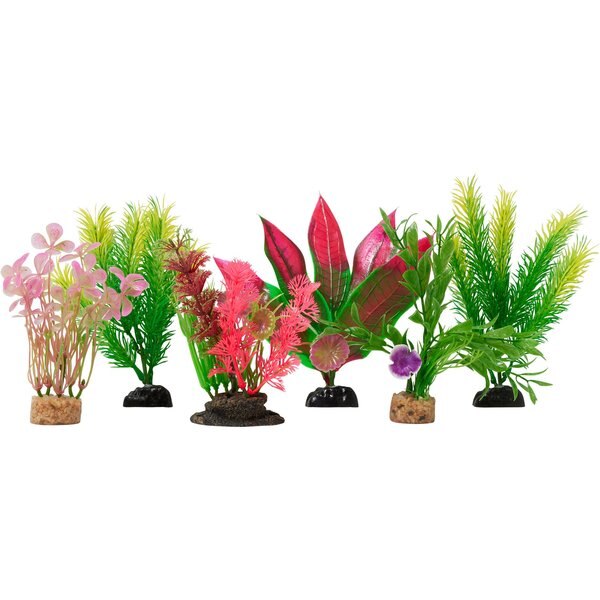 FRISCO Colorful Plastic Aquarium Plant Set, 6 count - Chewy.com