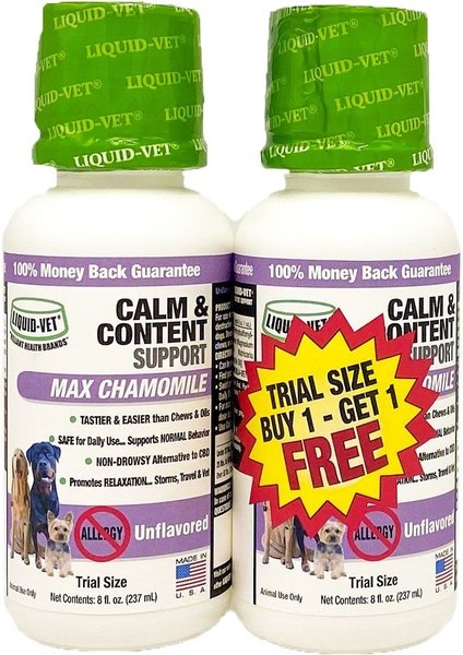 LIQUID-VET Calm & Content Support Unflavored Liquid Calming Supplement ...