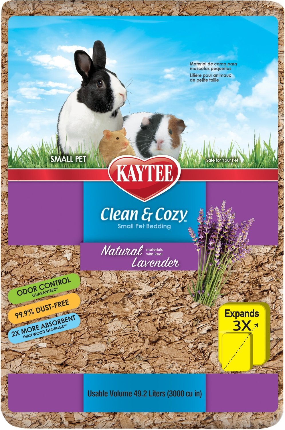 KAYTEE Clean & Cozy Lavender Natural Small Pet Bedding, 49.2-litters ...