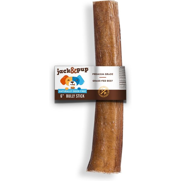 JACK & PUP Bully Stick Jumbo Dog Treats, 1 count, 6-in - Chewy.com