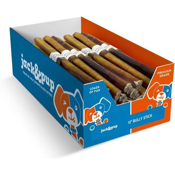 BONES & CHEWS Jumbo Bully Stick 12" Dog Treats, 20 count - Chewy.com