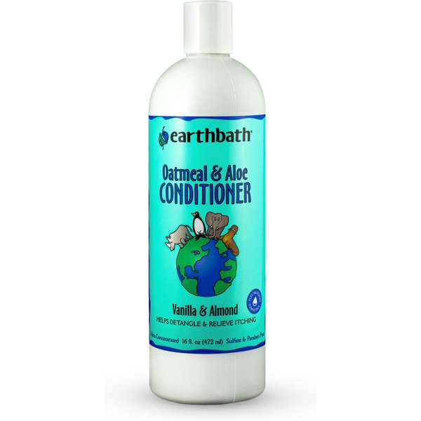 EARTHBATH Oatmeal & Aloe Dog & Cat Conditioner, Vanilla & Almond, 16-fl ...