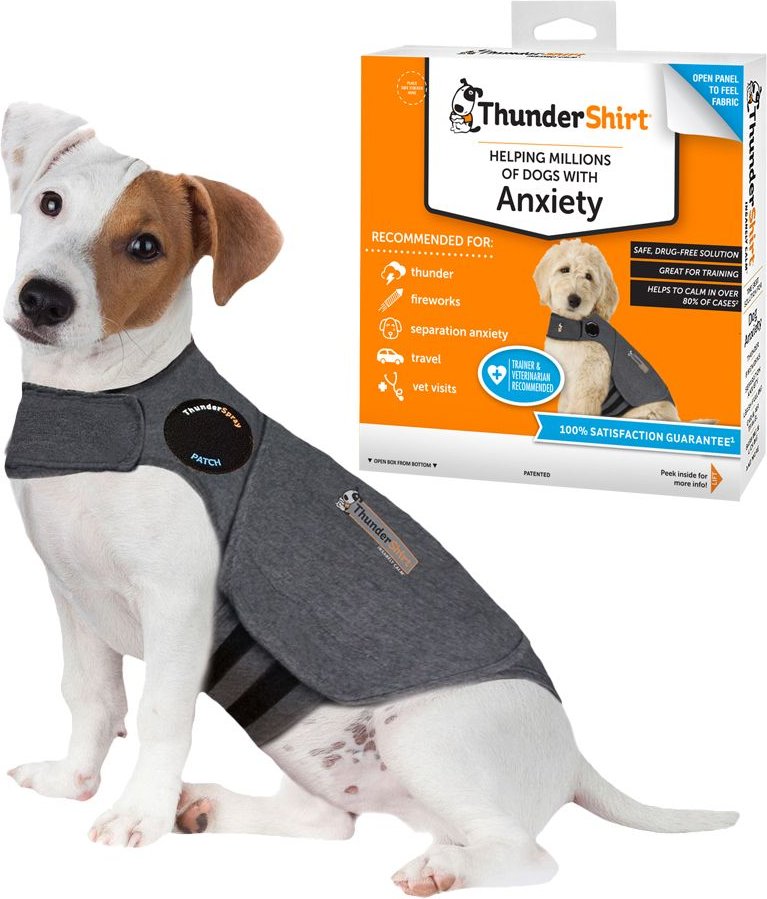 THUNDERSHIRT Classic Anxiety & Calming Vest for Dogs, Heather Grey ...