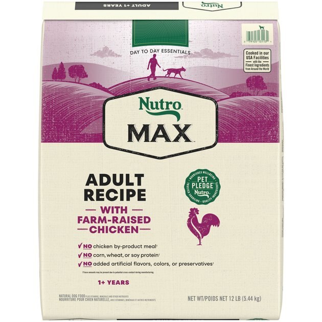 NUTRO Max Adult Farm-Raised Chicken Recipe Natural Dry Dog Food, 12-lb ...