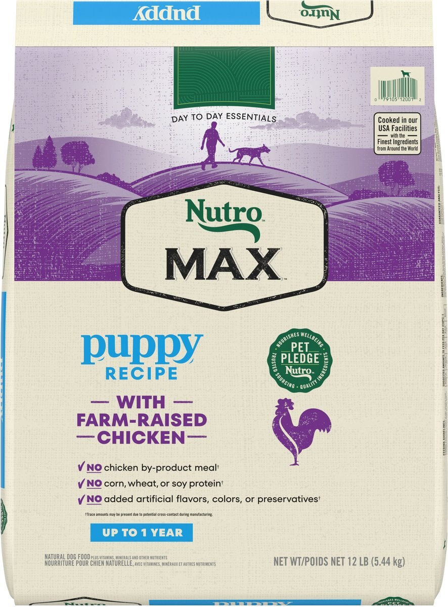 NUTRO Max Puppy Farm-Raised Chicken Recipe Natural Dry Dog Food, 12-lb ...
