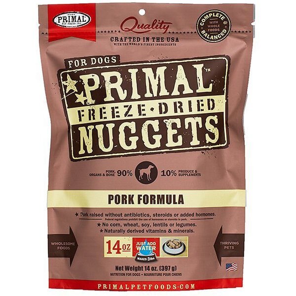 PRIMAL Pork Formula Nuggets Grain-Free Raw Freeze-Dried Dog Food, 14-oz ...