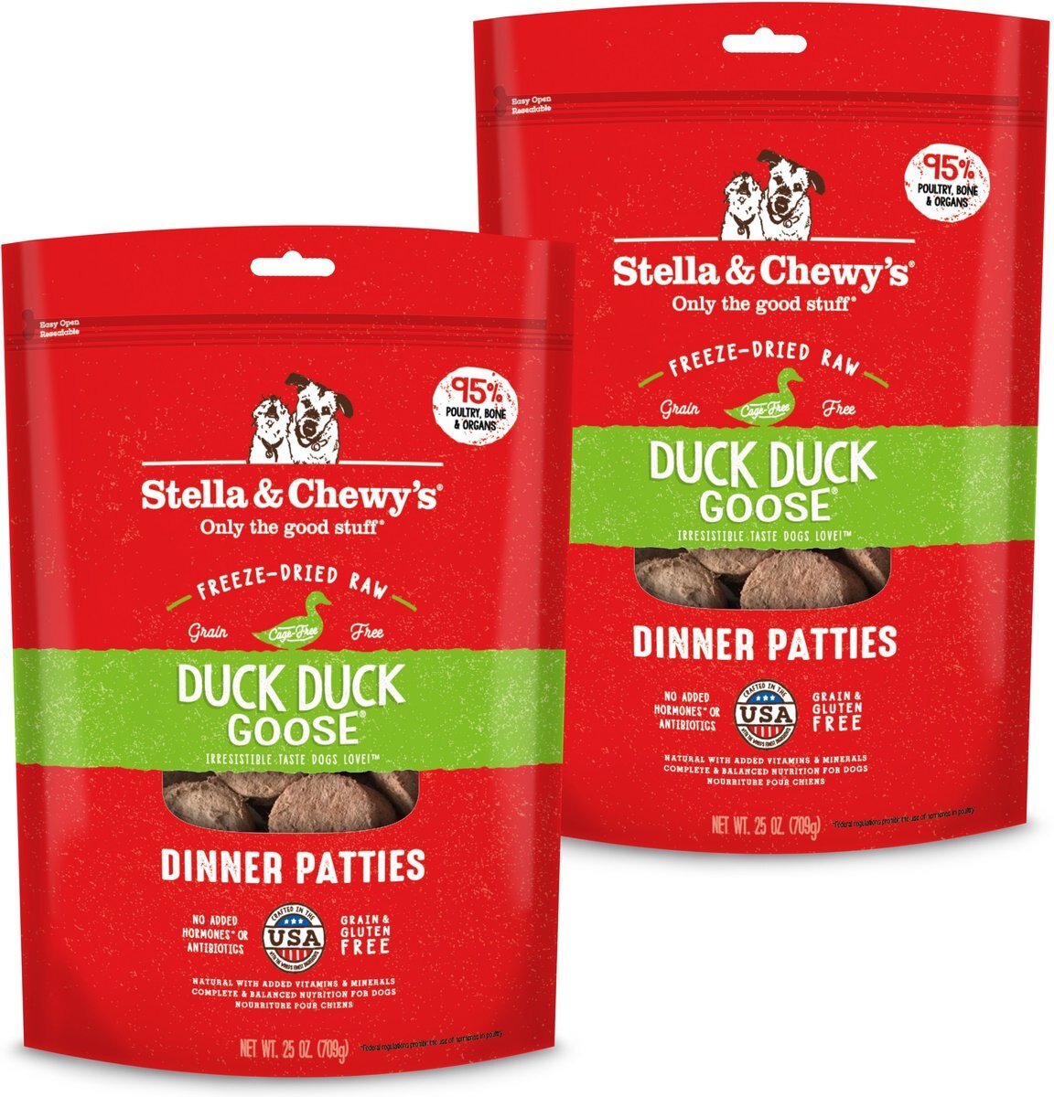 STELLA & CHEWY'S Duck Duck Goose Dinner Patties Freeze-Dried Raw Dog ...