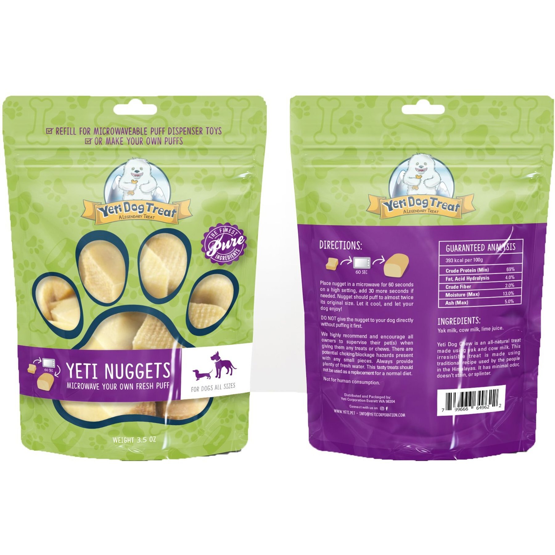 YETI DOG CHEW Natural Himalayan Yak Cheese Dog Nuggets Treats, 6 count ...