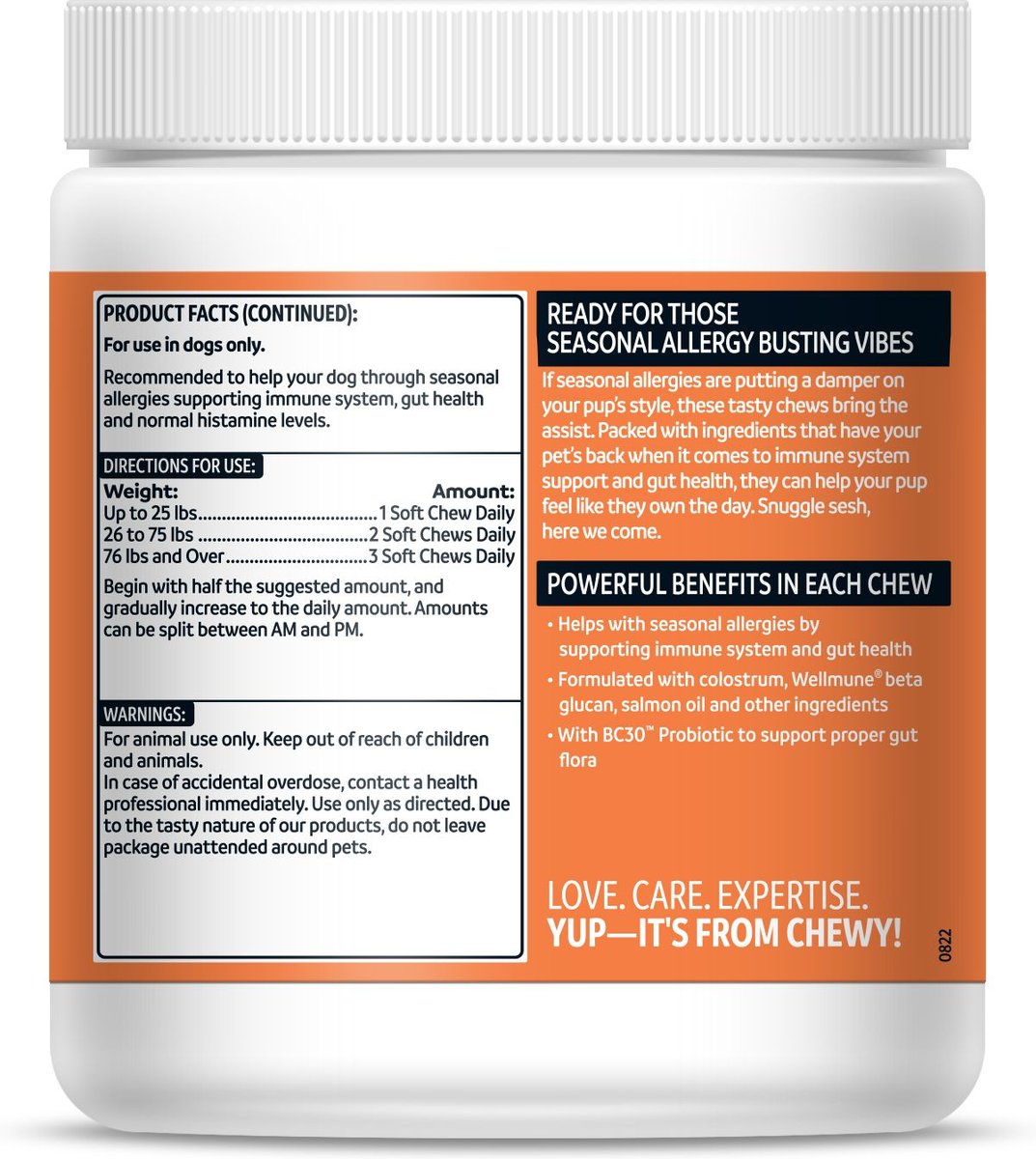 VIBEFUL Allergy & Immune Support Peanut Butter Flavored Soft Chews Allergy & Immune Supplement ...