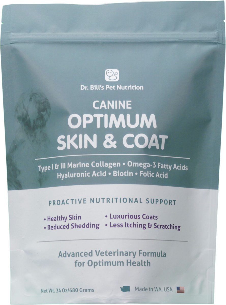 DR. BILL'S PET NUTRITION Canine Optimum Skin & Coat Dog Supplement ...