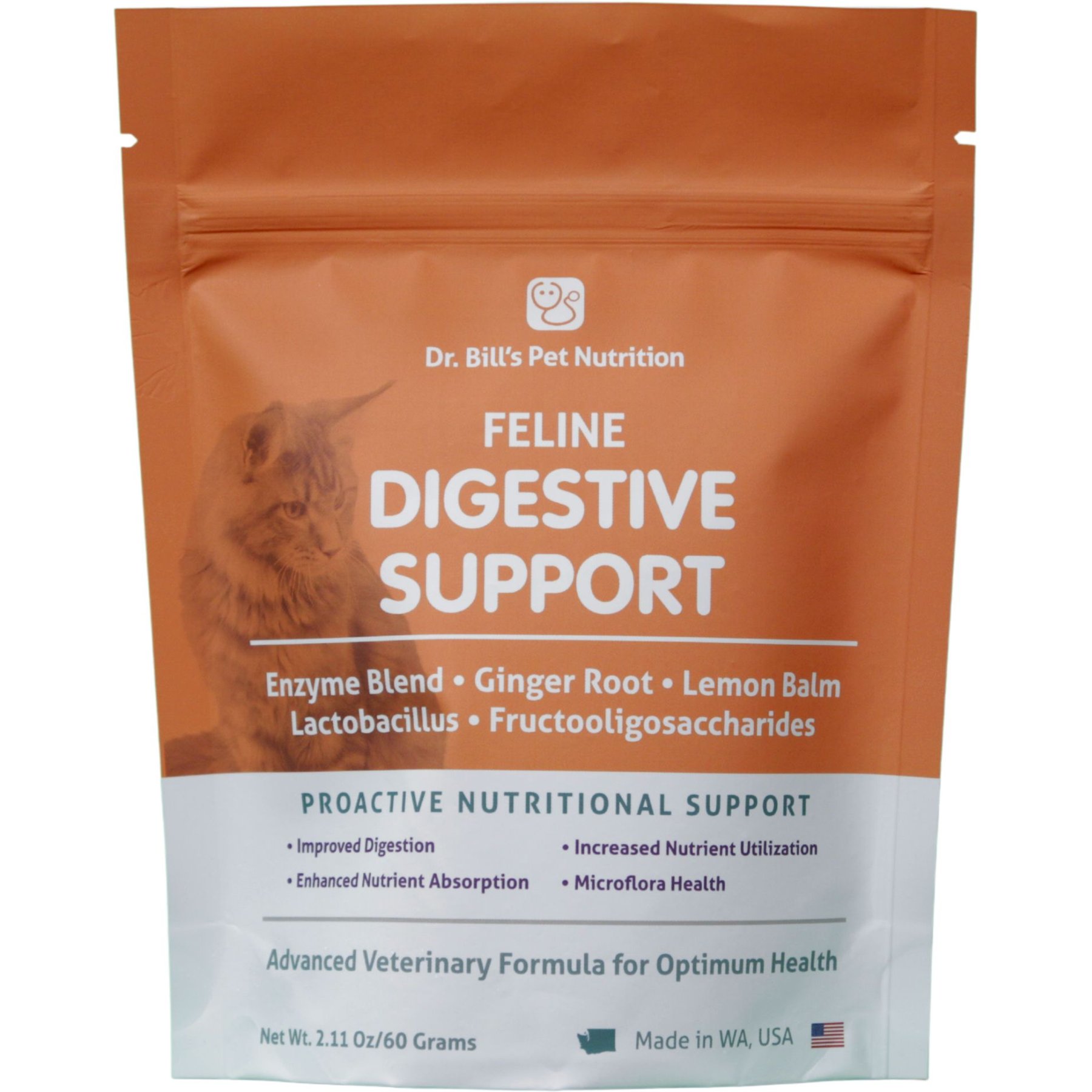 DR. BILL'S PET NUTRITION Feline Digestive Support Cat Supplement Powder ...