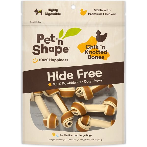 PET 'N SHAPE Chik 'n Knot Bones Dog Treats, 6 count - Chewy.com