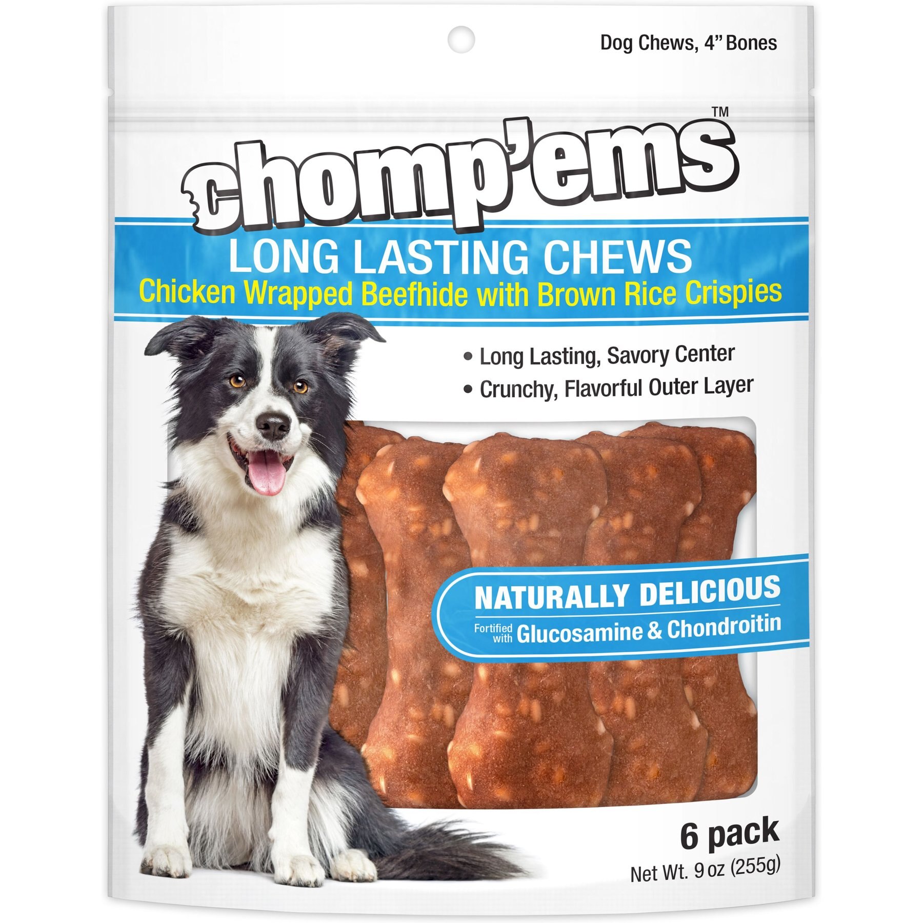 CHOMP'EMS Chicken Chewz 4-in Bone Jerky Dog Treats, 6 count - Chewy.com