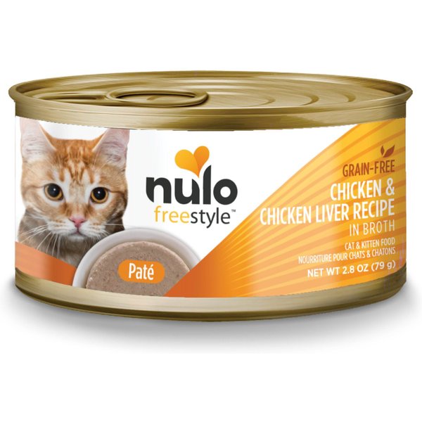 NULO FreeStyle Chicken & Chicken Liver Pate Wet Cat Food, 2.8-oz can ...