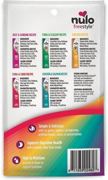 NULO Freestyle Perfect Puree Variety Pack Grain-Free Lickable Cat ...