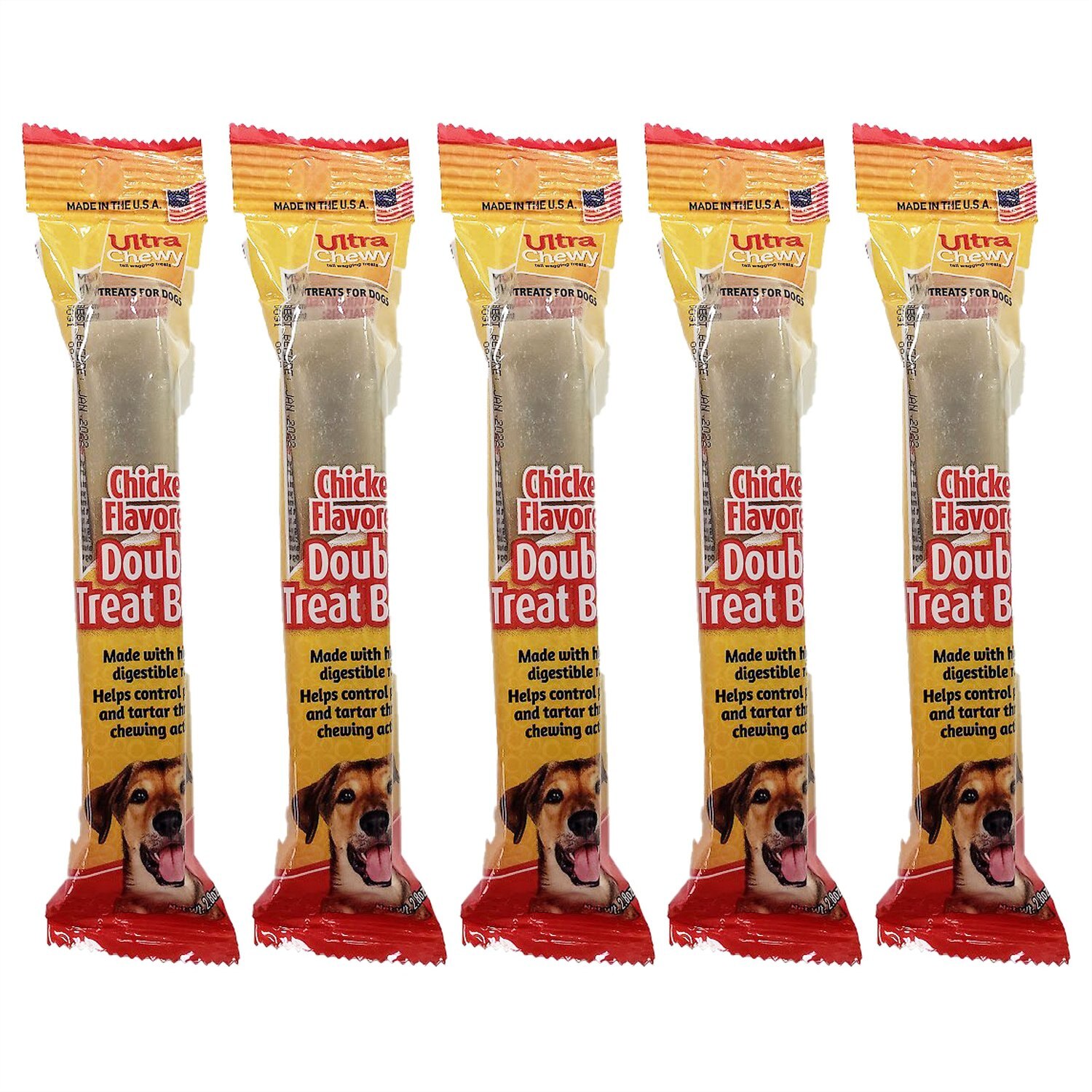 ULTRA CHEWY Double Treat Bones Chicken Flavor Dog Treat, 5 count - Chewy.com