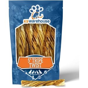 BONES & CHEWS 4-5" Beef Tripe Twist Dog Treats, 10 count - Chewy.com