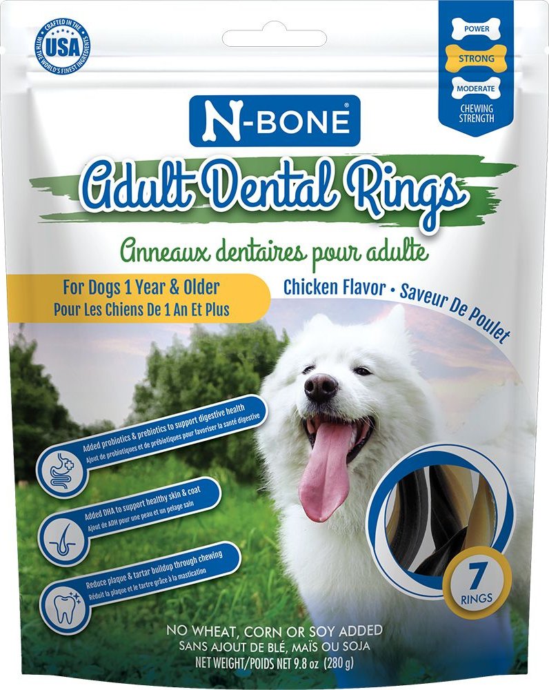 N-BONE Dental Ring Chicken Flavor Dog Treats, 9.8-oz bag - Chewy.com