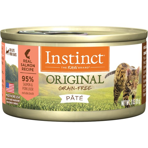 INSTINCT Original Real Salmon Recipe Grain-Free Pate Wet Cat Food, 3-oz ...