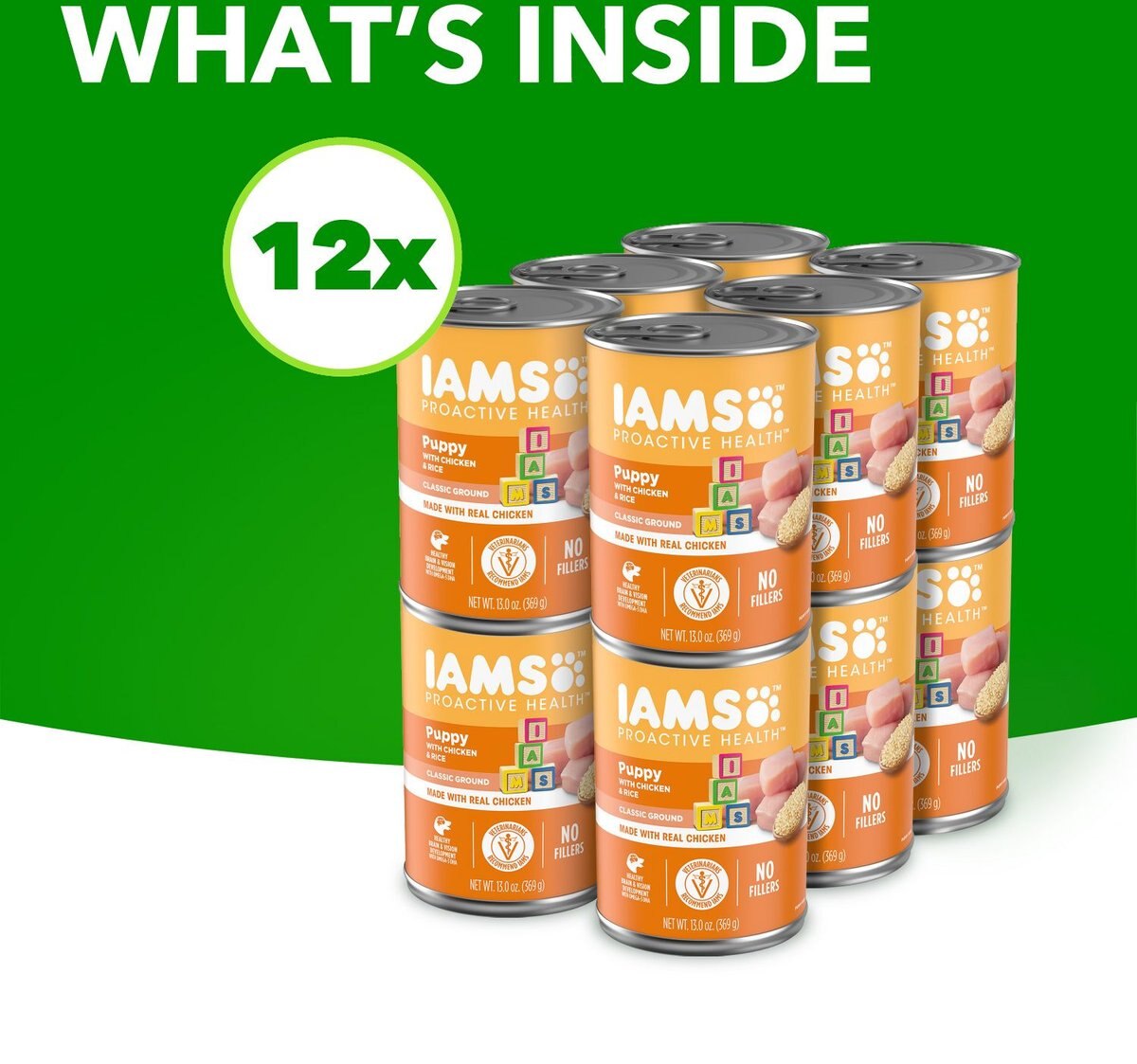 IAMS ProActive Health Classic Ground with Chicken & Rice Puppy Canned ...