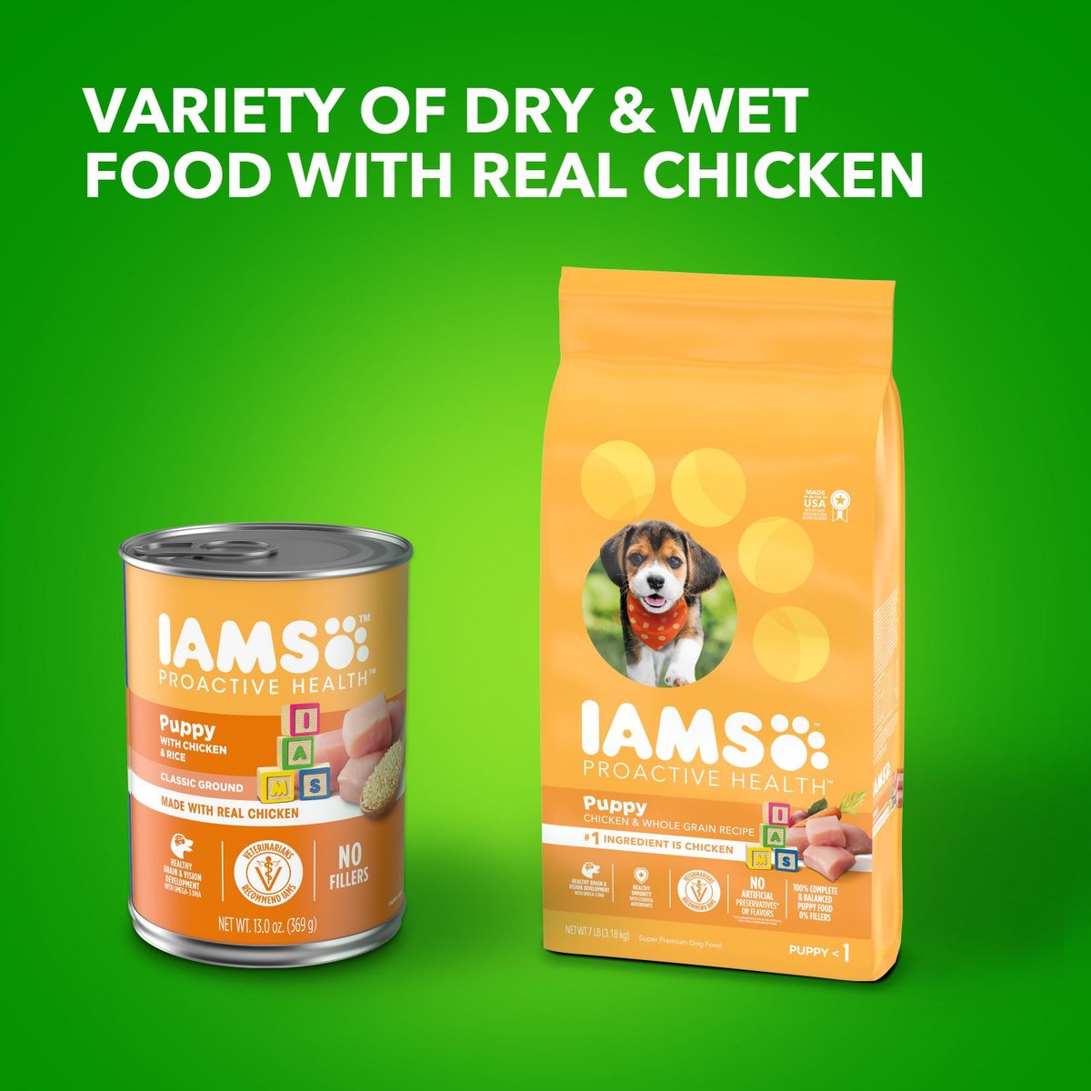 IAMS ProActive Health Classic Ground with Chicken & Rice Puppy Canned ...