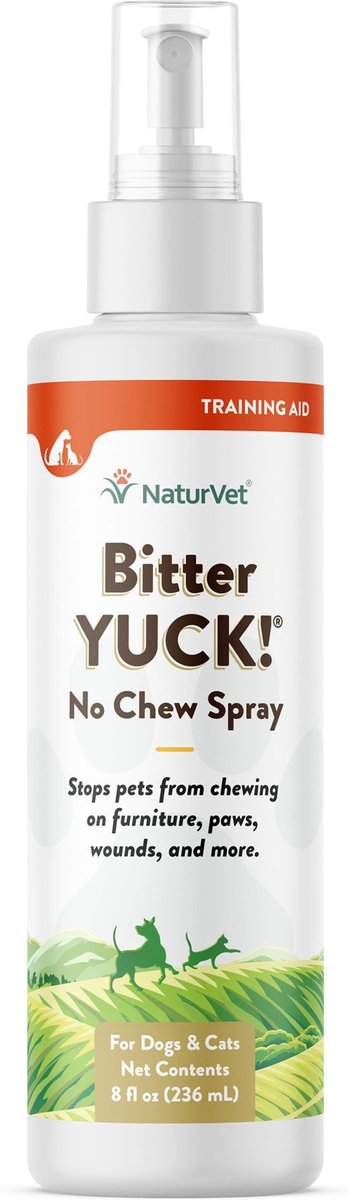 NATURVET Bitter YUCK! No Chew Dog, Cat & Horse Spray, 8-fl oz bottle ...