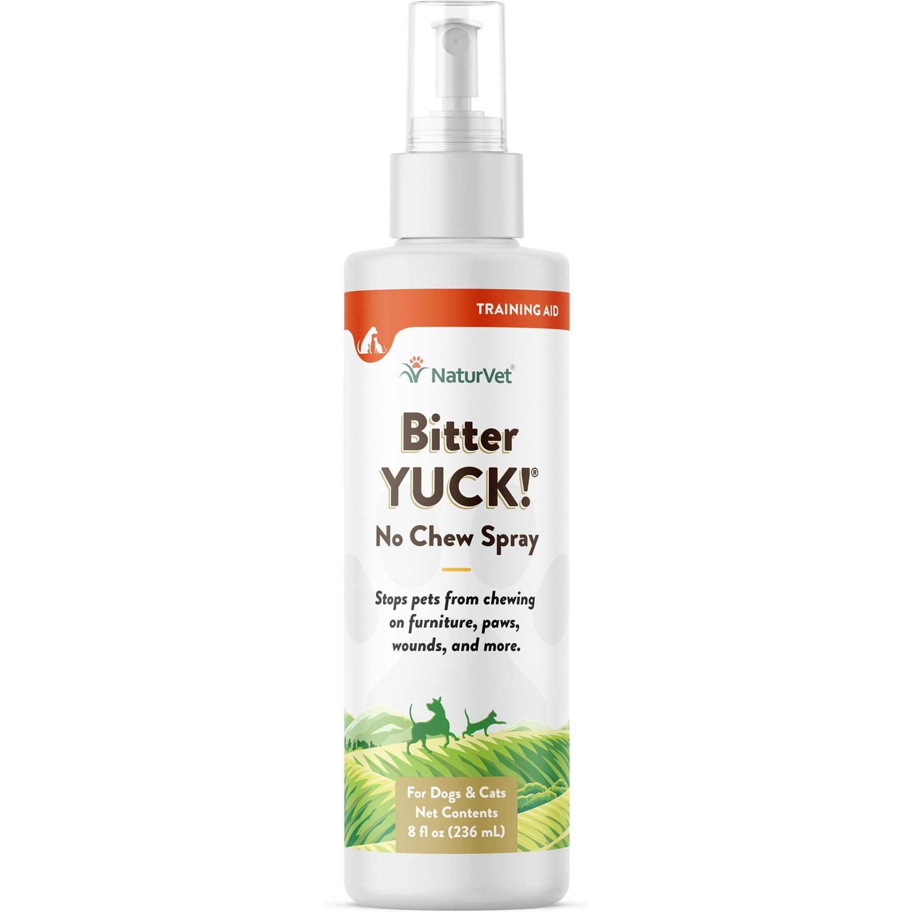 NATURVET Bitter YUCK! No Chew Dog, Cat & Horse Spray, 8-oz bottle ...