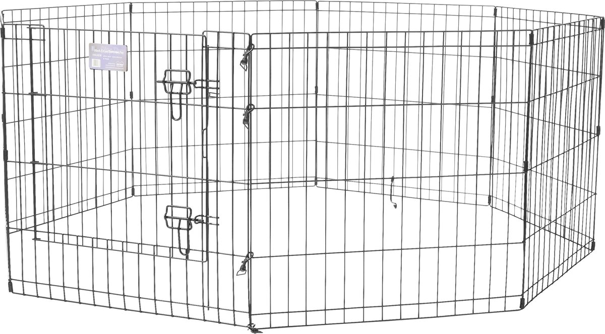 MIDWEST Wire Dog Exercise Pen with Step-Thru Door, Black E-Coat, 24-in ...