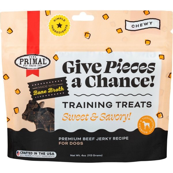 PRIMAL Give Pieces A Chance Beef with Broth Flavored Jerky Dog Treats ...