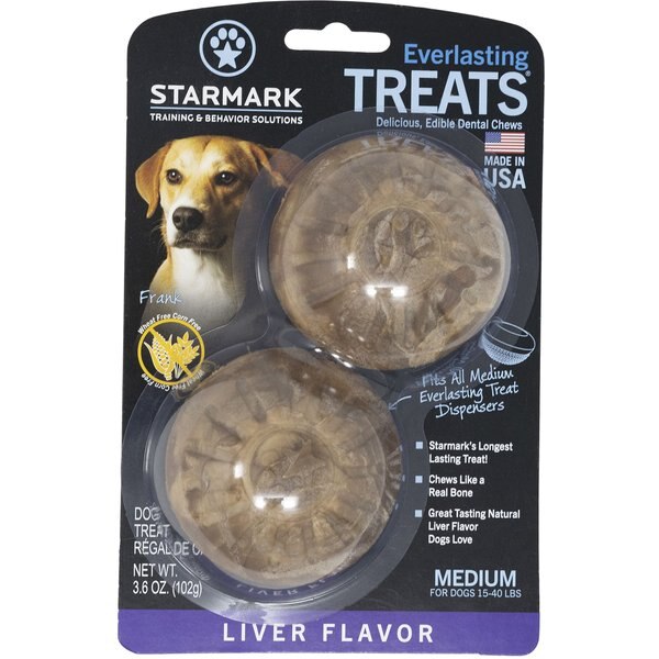 STARMARK Everlasting Liver Flavored Dental Dog Treats, Medium, 2 count ...