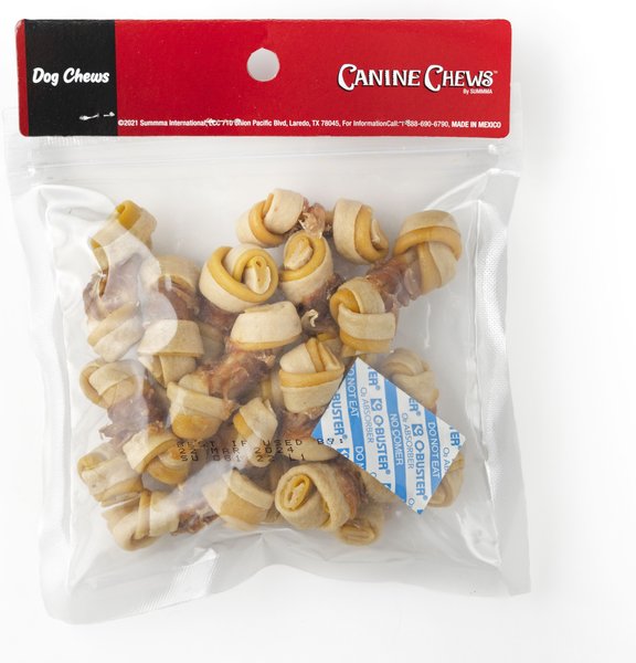 CANINE CHEWS 2 to 3-inch Mini Dog Bones Chicken Flavored Dog Chews, 16 ...