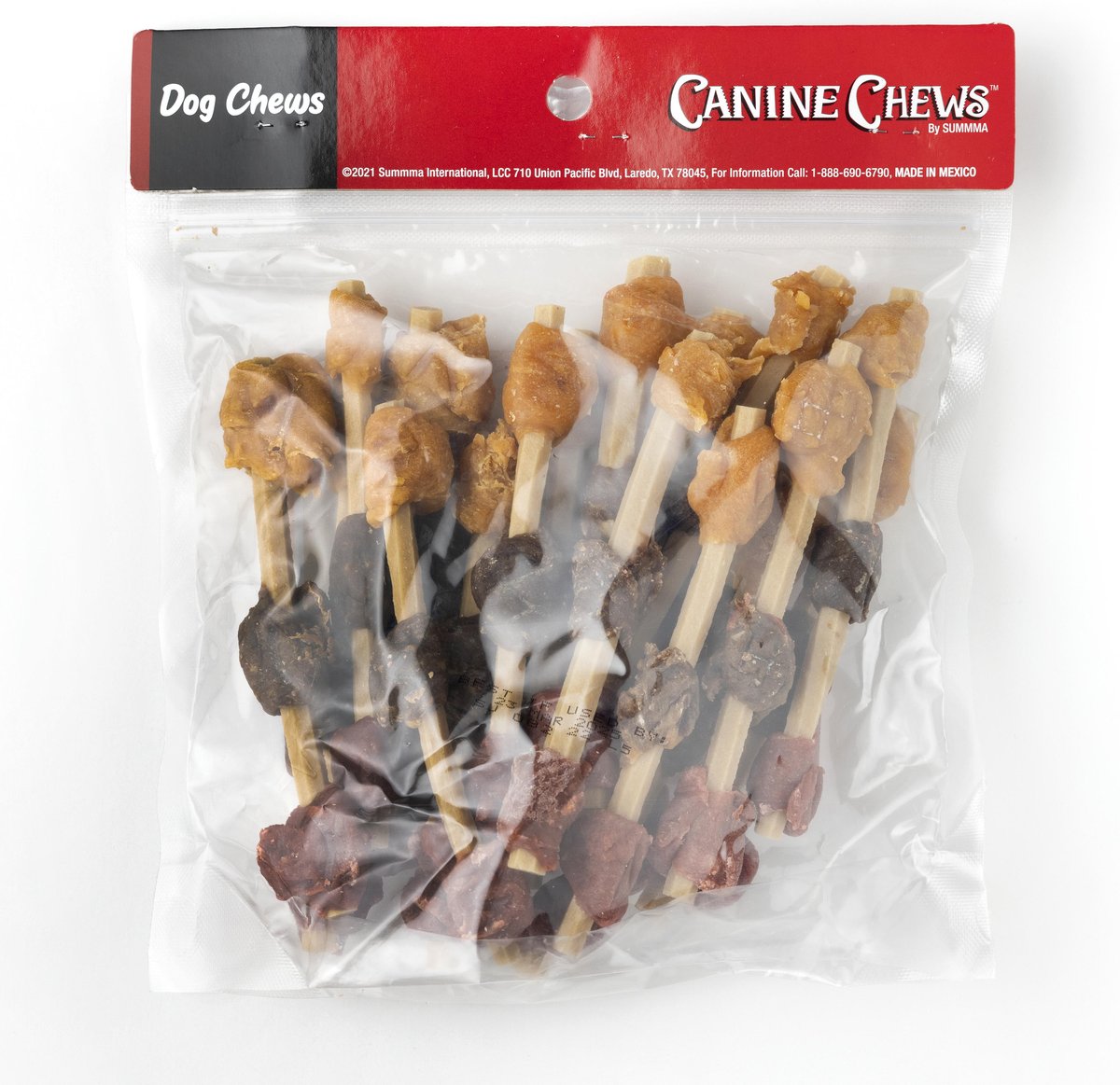 CANINE CHEWS 5-inch Tripe Kabob Twist Stick Chicken, Beef & Pork ...