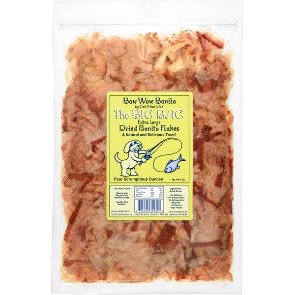 CAT-MAN-DOO Extra Large Dried Bonito Flakes Cat & Dog Treats, 4-oz bag ...