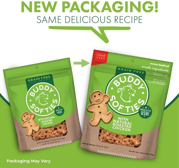 BUDDY BISCUITS Grain-Free Soft & Chewy with Roasted Chicken Dog Treats ...